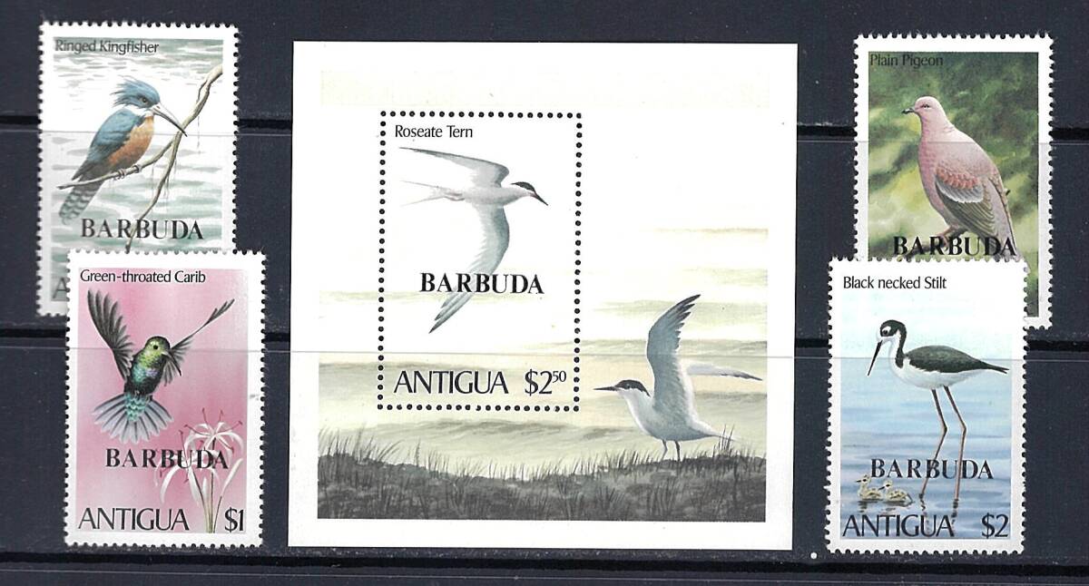 Yahoo!オークション - バーブダ 1980年 #464-8(NH) 鳥 / Cat.Val.$28.0...