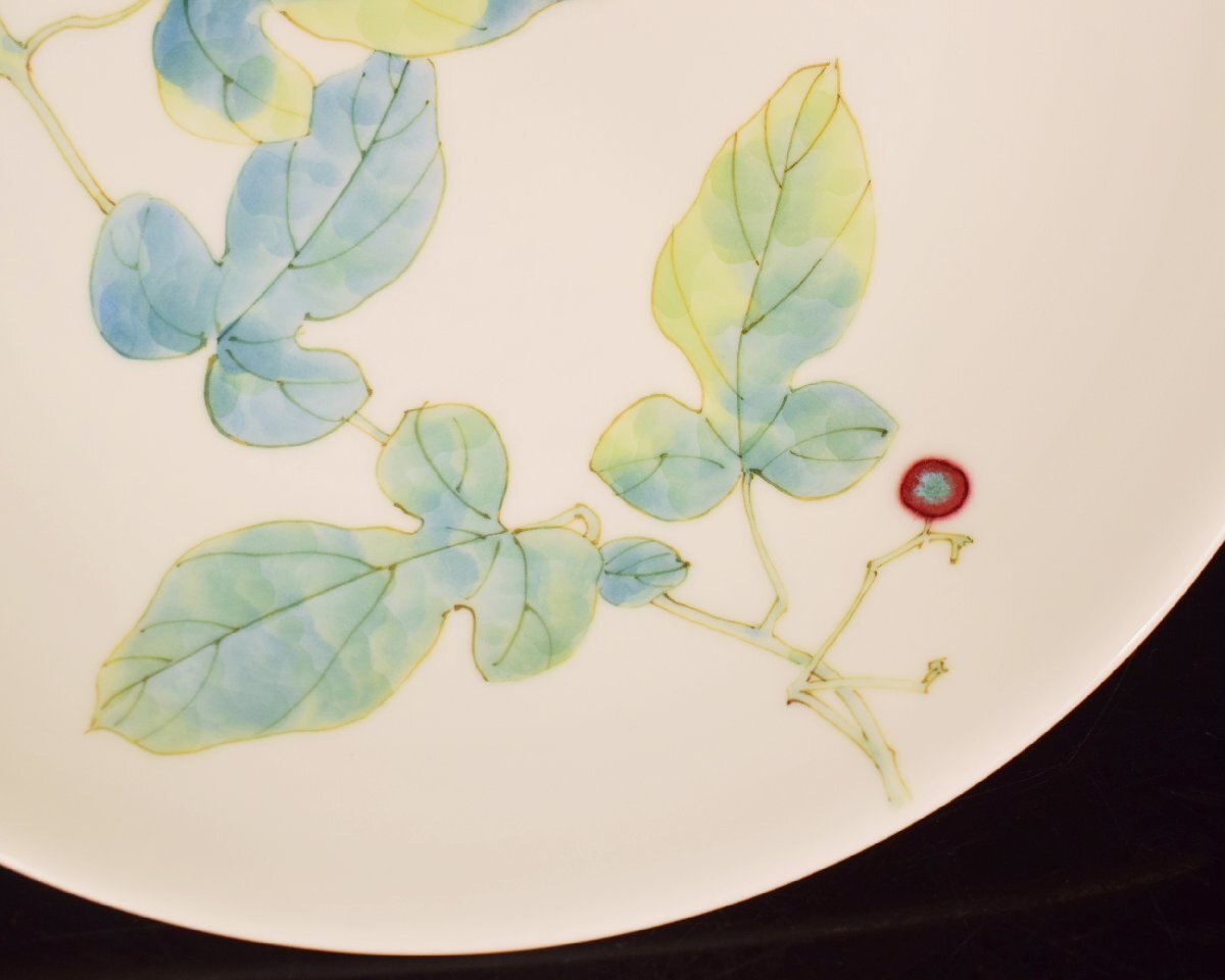 Yahoo!オークション - X559 【泉美】渡辺琢哉作 山帰来文 丸形 高台皿 ...