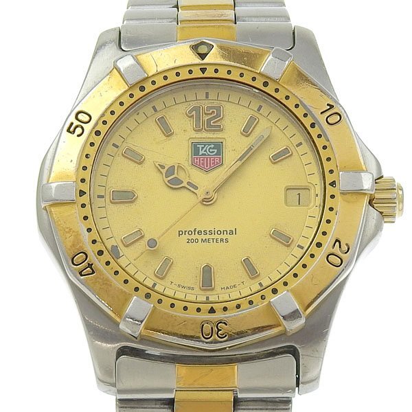 1円 訳あり タグホイヤー TAG HEUER WK1121 クオーツ プロフェッショナル ゴールド文字盤 SS/GP×SS/GP メンズ 腕時計(その他)｜売買されたオークション情報 ...