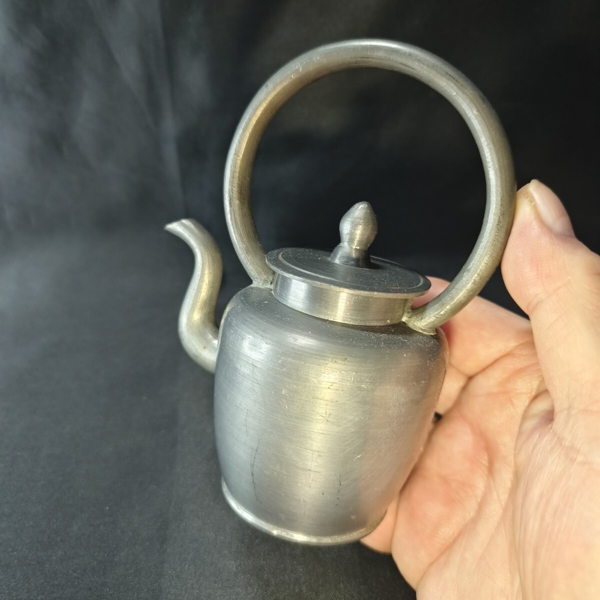 中国骨董 古錫急須 茶道具 工夫茶器 烏龍茶缶 時代物美品 旧家 中国骨董 古錫急須 茶道具 工夫茶器 烏龍茶缶 時代物美品 旧家