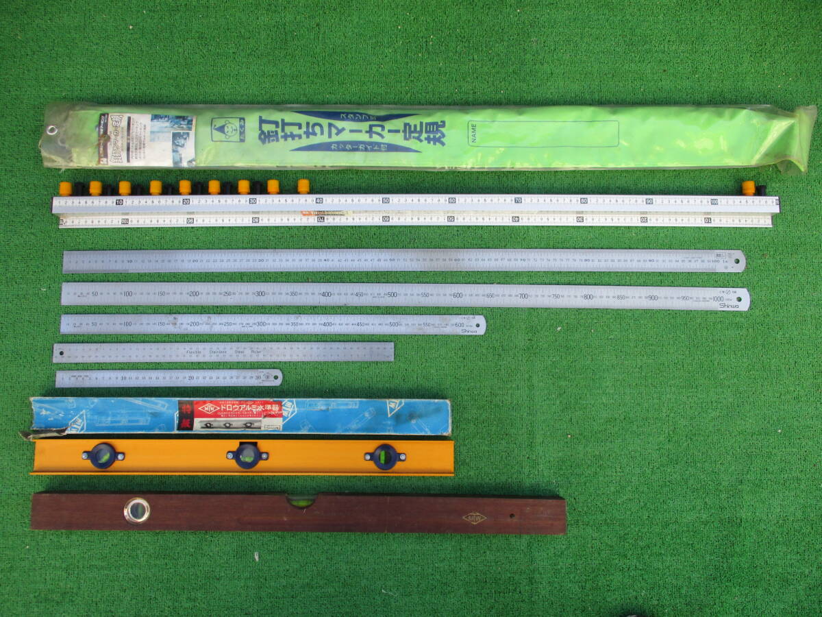 Yahoo!オークション - L93 釘打ちマーカー定規（1100mm） 直尺(1000mm ...