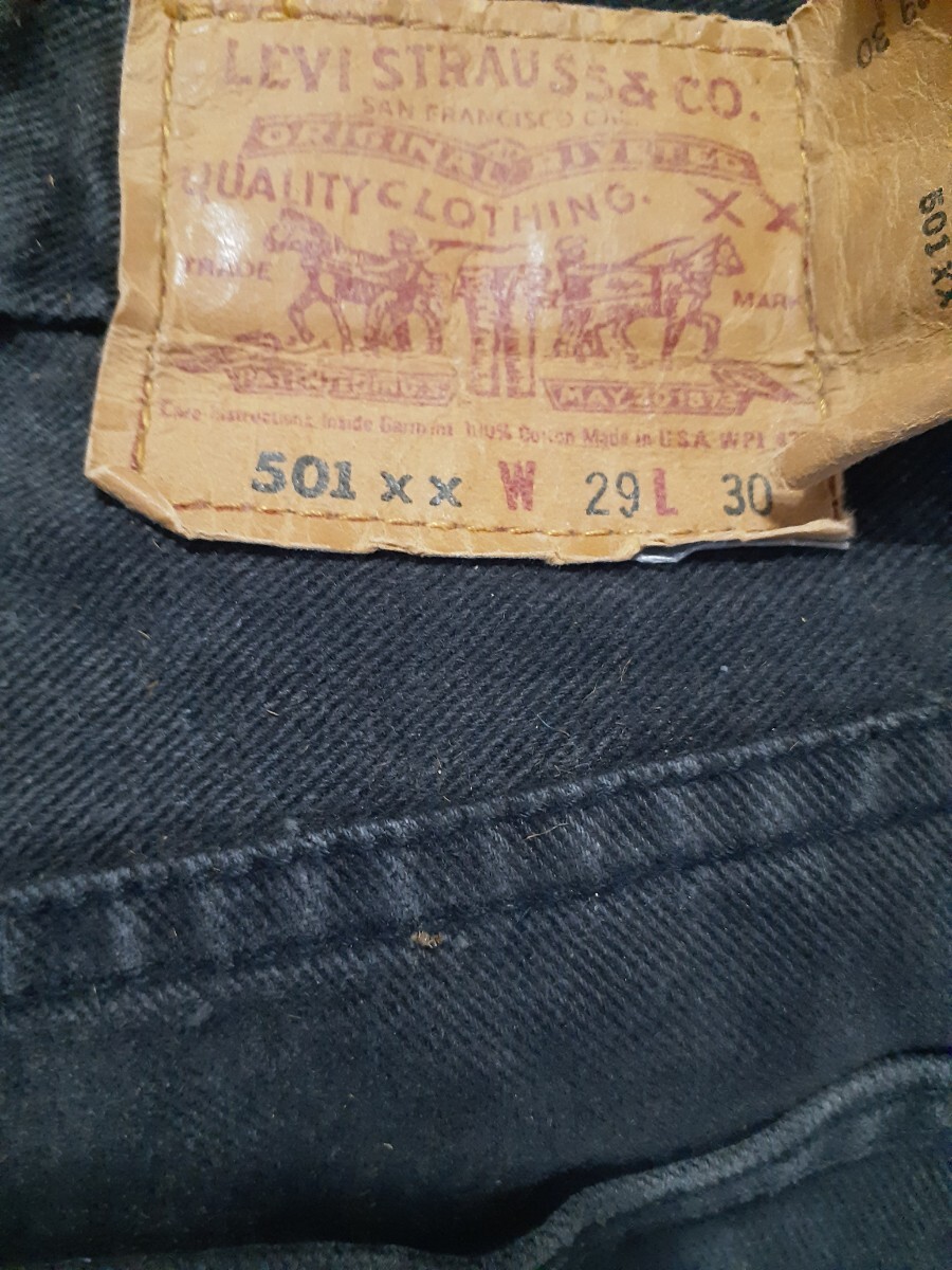 Yahoo!オークション - 米国製 リーバイス 501XX ブラック W29 L30 ボタ...