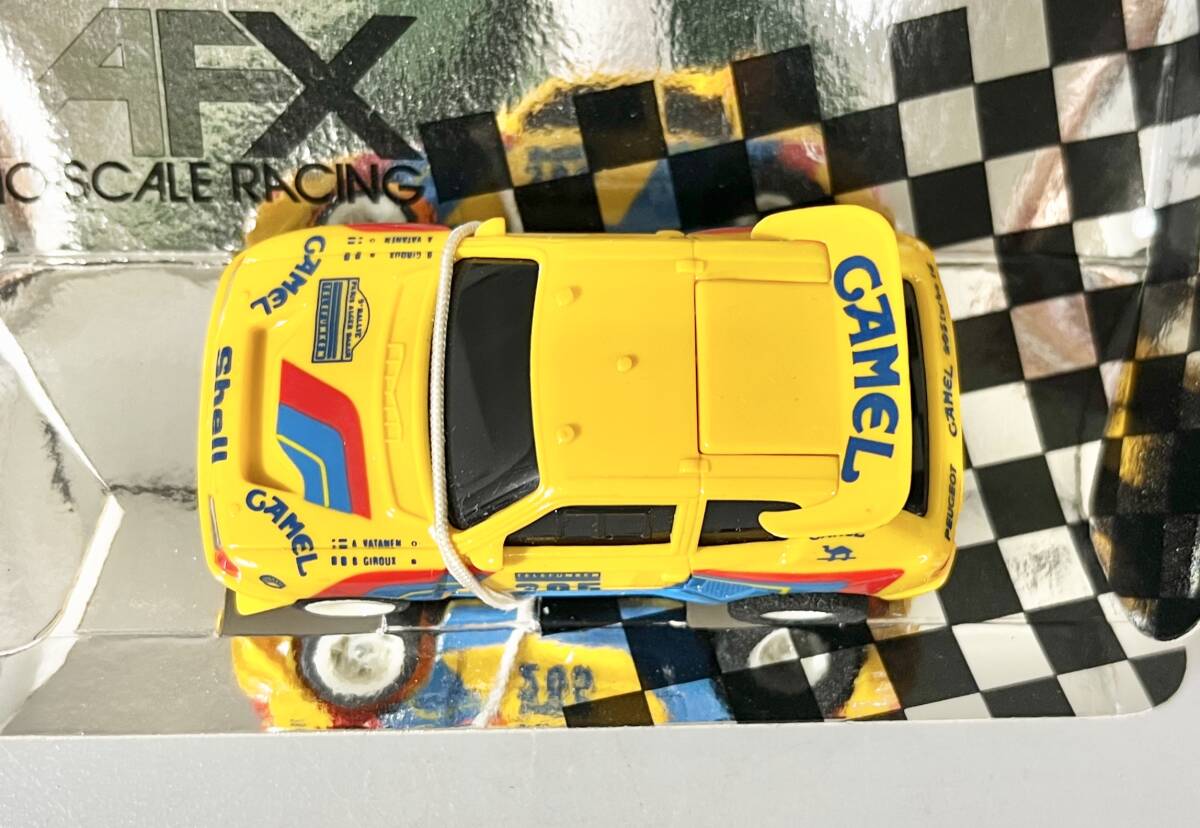 ☆2 希少 廃盤 未使用 Afx スロットカー プジョー 205 ターボ E2 Camel イエロー Tomy トミー Hoスケール 箱付