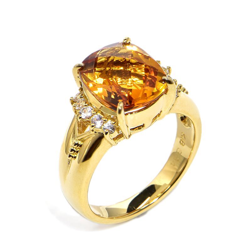 Yahoo!オークション - 3.84ct天然シトリンリング 11.5号 K18YG 合計0.2...