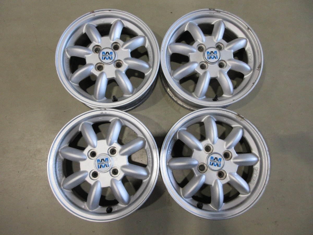 R06/11/05 14インチ アルミホイール / ダイハツ純正 ミニライト MINILITE / 14X4.5J+45 / 4H PCD100 / 4本 / / 商品説明文必読(純正品 ...