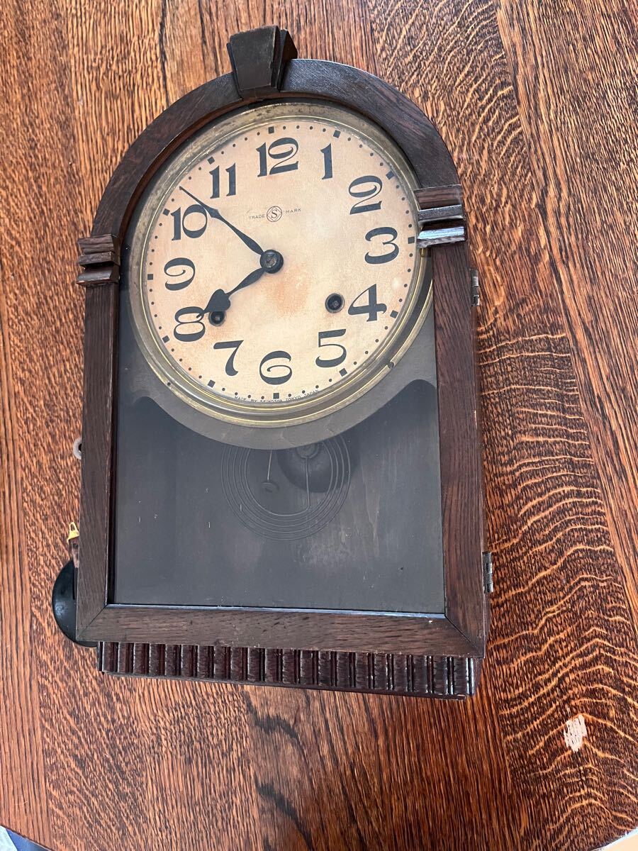 Yahoo!オークション - 昭和レトロ 振り子時計 アンティーク ゼンマイ式...