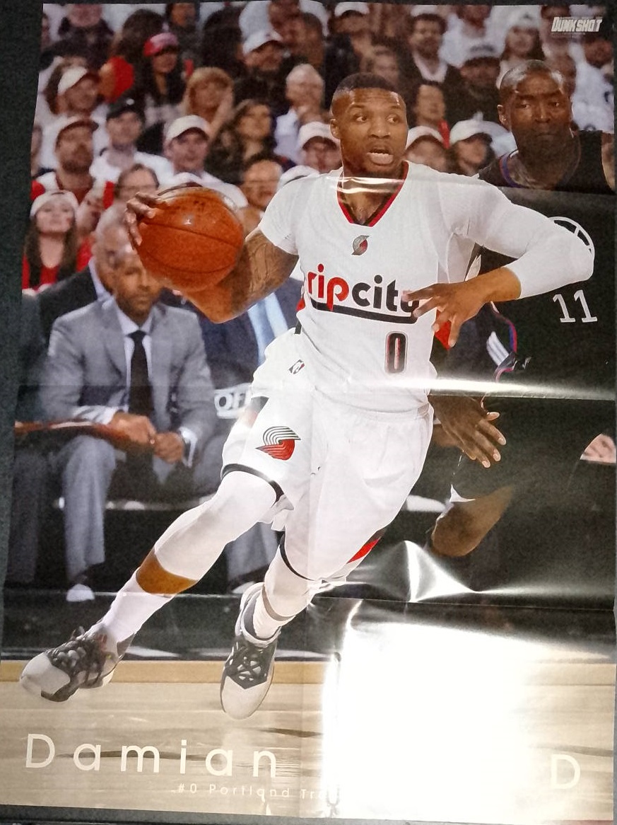 【樂淘letao】日本代購代標第一品牌－ダンクシュート2016-7月付録「ステファン・カリー（2015-16 SEASON MVP）×デイミアン・リラード（ブレイザーズ)」B2両面ポスター