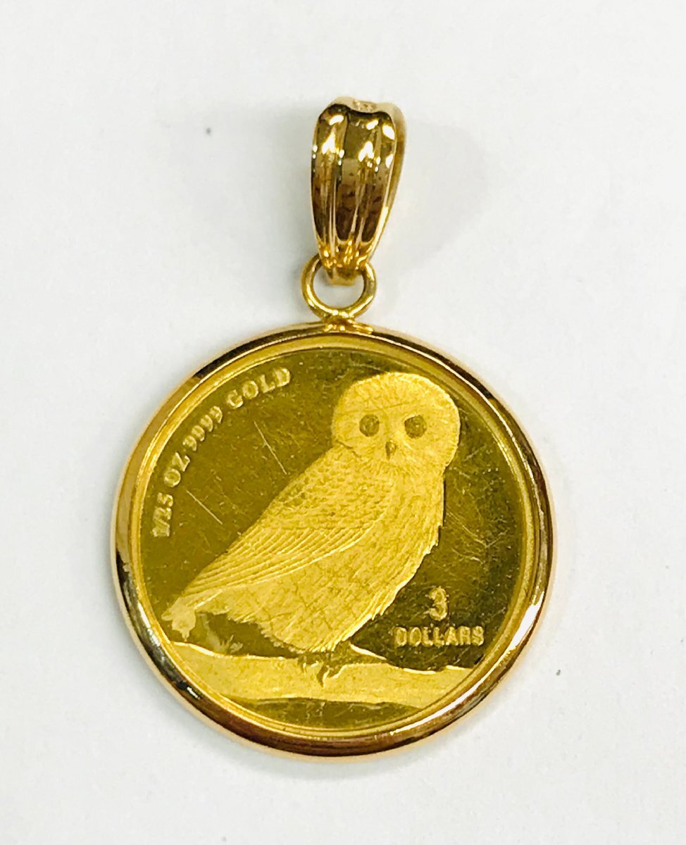 qoj.Z7603 K24/K18 ゴールド ELIZABETⅡ フクロウ 1/25OZ コイン ペンダントトップ(ペンダントトップ、チャーム)｜売買されたオークション情報、yahooの商品 ...
