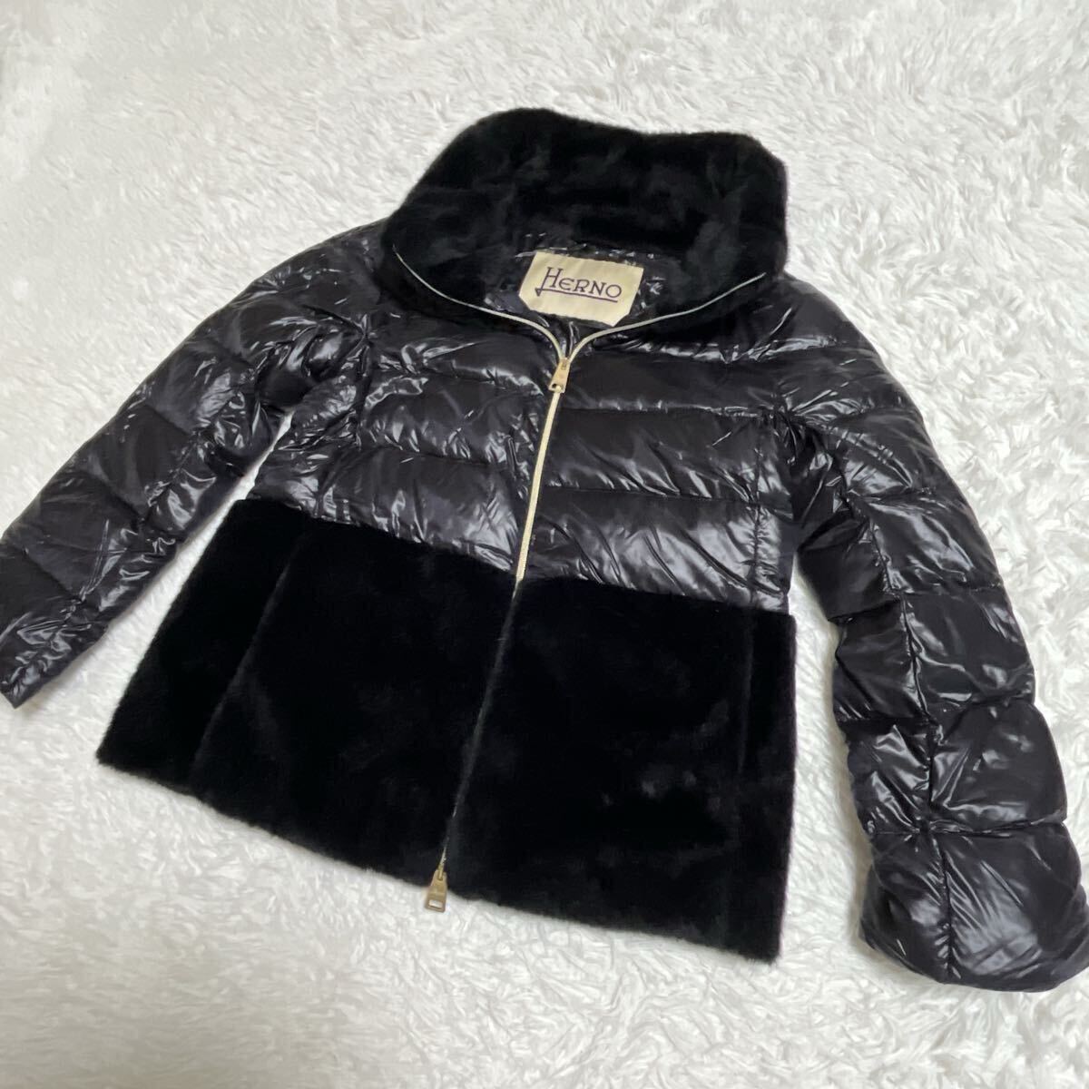 Yahoo!オークション - 【美品】HERNO ヘルノ ダウンジャケット 黒 40 ...