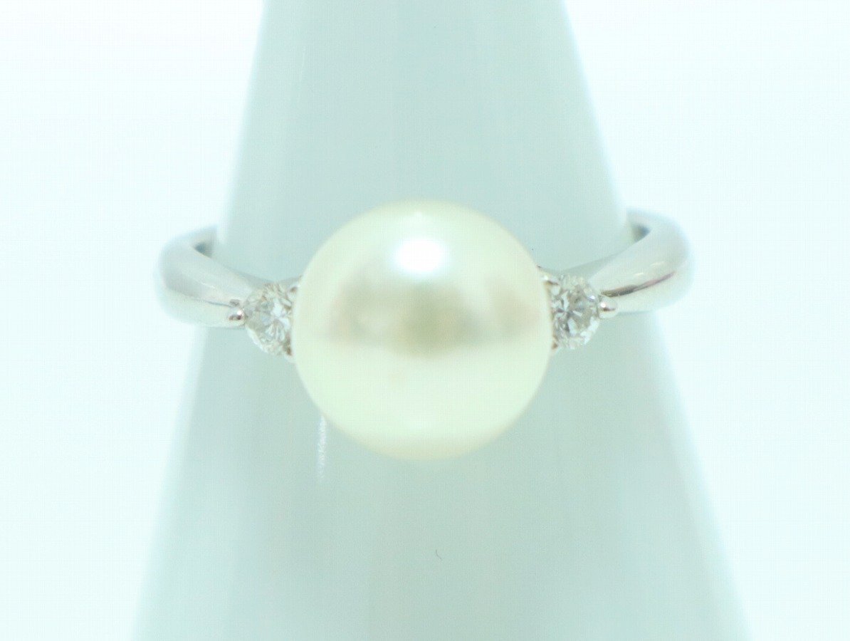 Yahoo!オークション - Pt900 0.14 刻印 プラチナ 真珠 パール リング ...