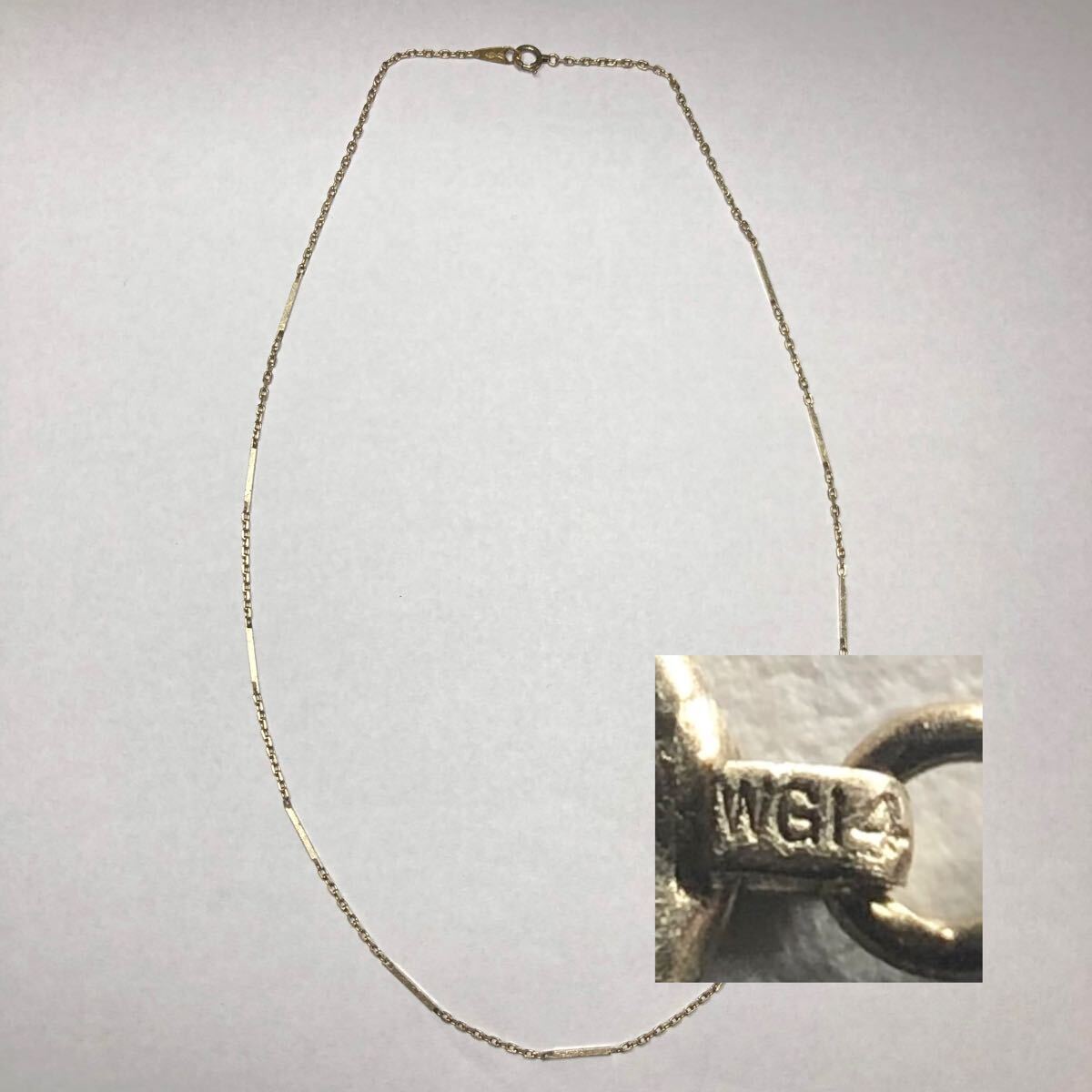 Yahoo!オークション - WG K14 585 チェーンネックレス 14金 ホワイト ...