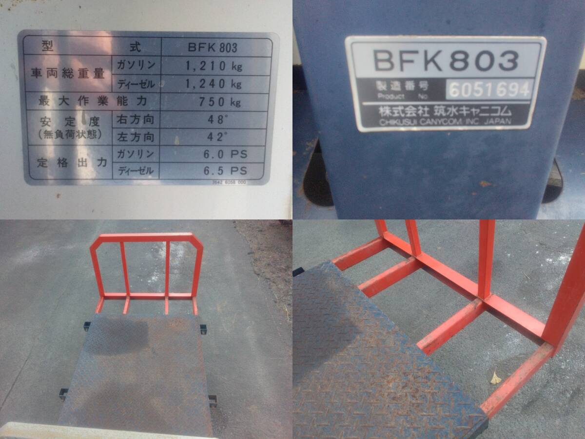 Yahoo!オークション - 岩手 筑水キャニコム 運搬車 BFK803 最大積載量7...