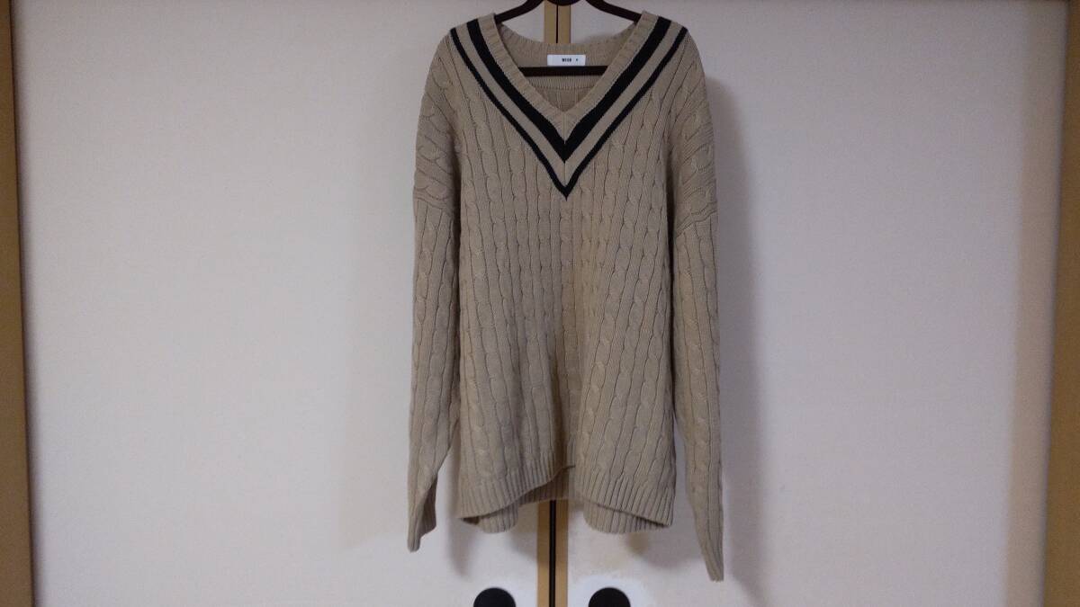 Yahoo!オークション - 超美品WEGO Vネックニットセーター M Bigサ...