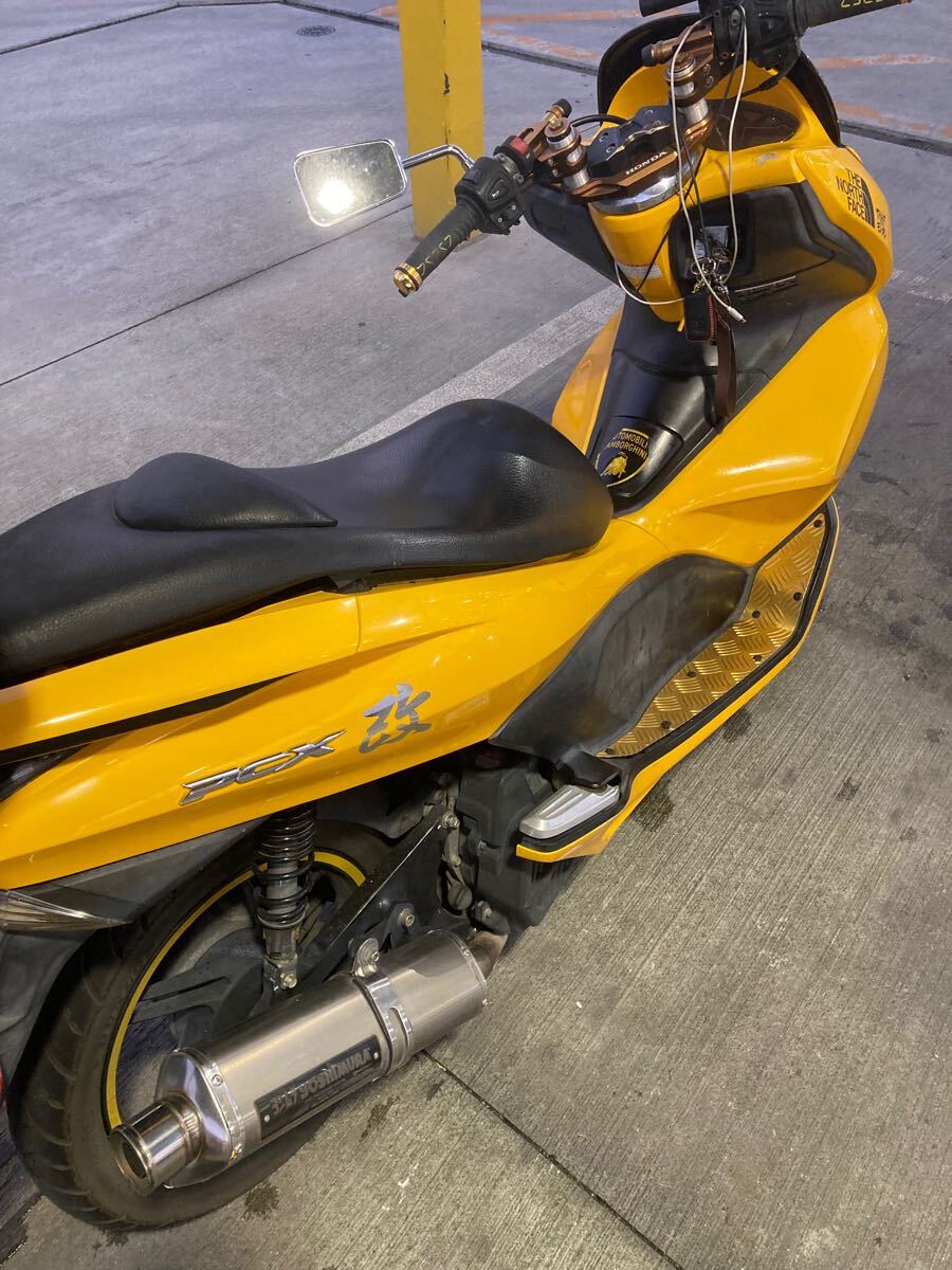 Yahoo!オークション - HONDA PCX125 JF28 カスタム イエロー 自賠責令...