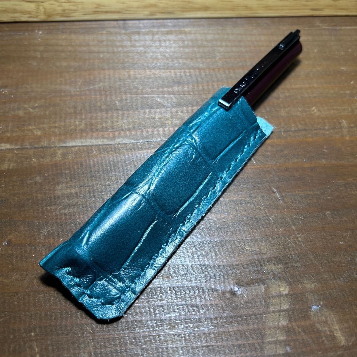 Yahoo!オークション - JEF レザー ペンケース ハンドメイドき 革 手縫...