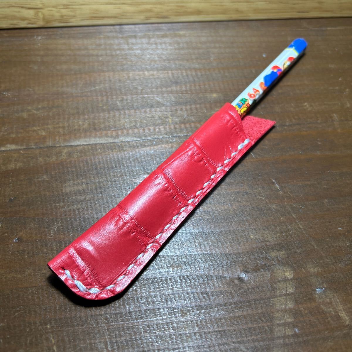 Yahoo!オークション - JEF レザー ペンケース ハンドメイドき 革 手縫...