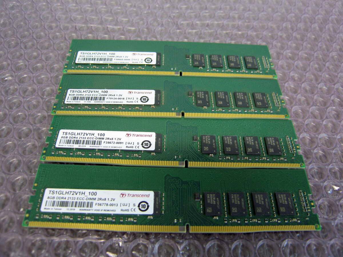 Yahoo!オークション - Transcend 8GB 4枚セット DDR4 2133 ECC 中古品...