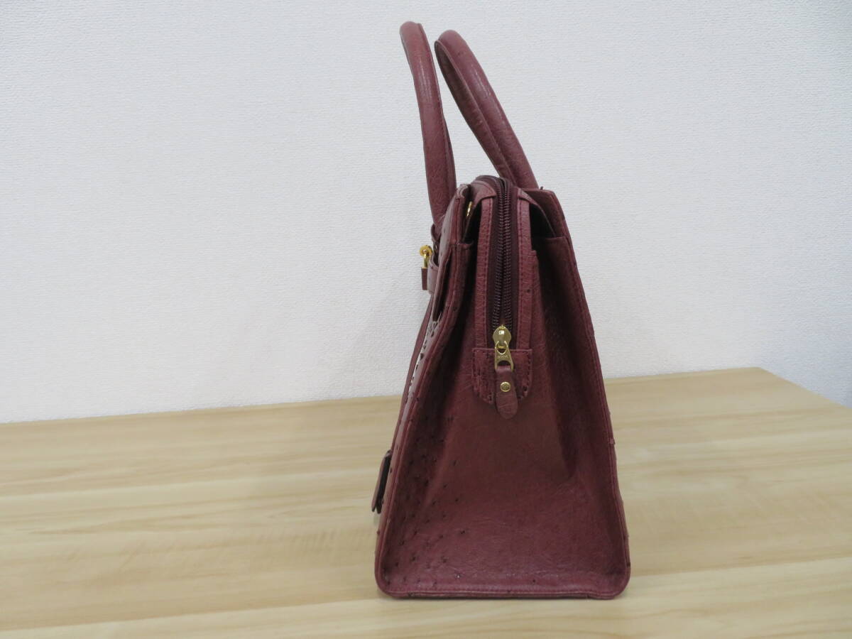 Yahoo!オークション - JRA 2way ハンドバッグ オーストリッチ レザー ...