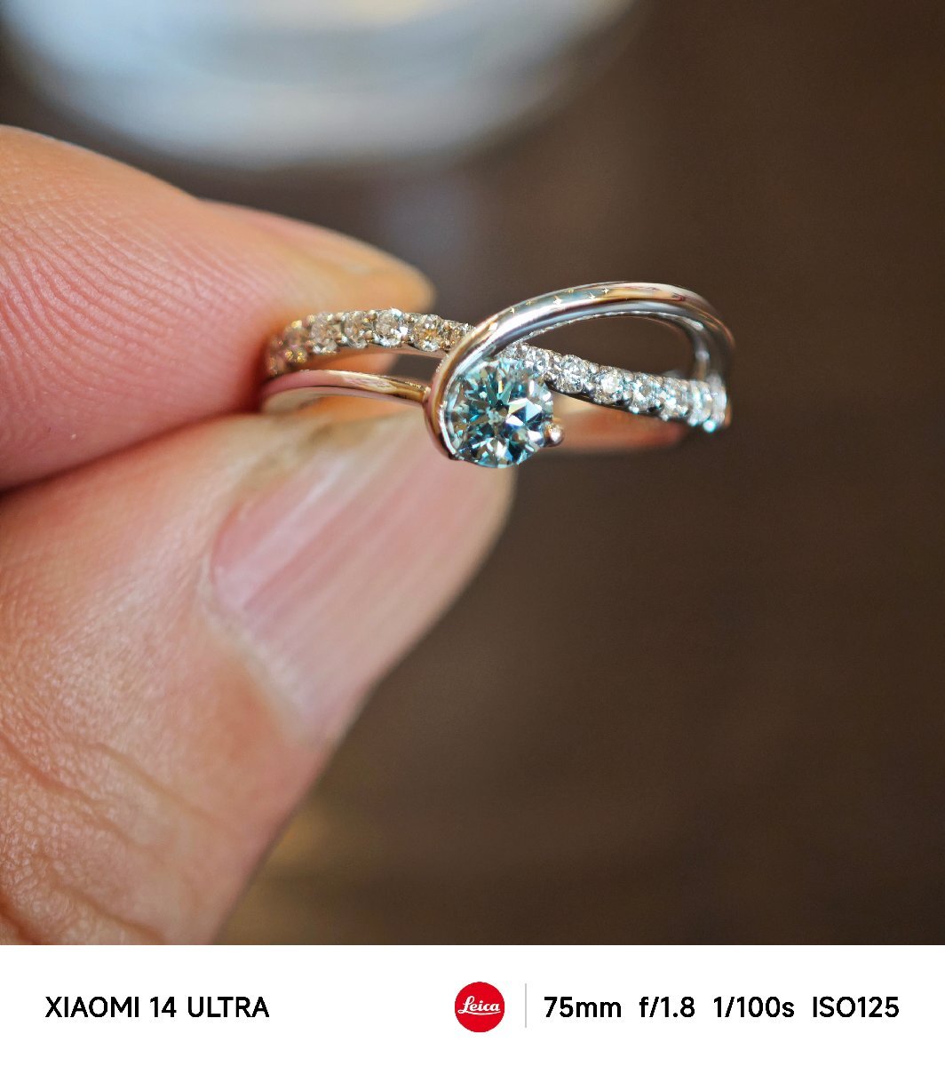 Yahoo!オークション - F4121 売り切り 美しいアイスブルーダイヤモンド...