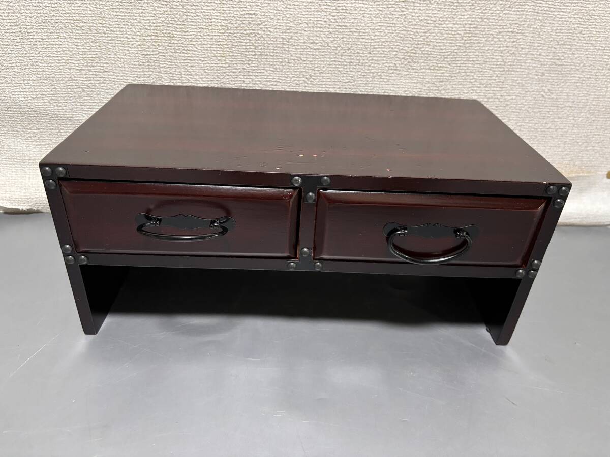 Yahoo!オークション - d2837 和家具 卓上小引き出し/ミニ文机 W35×D19...