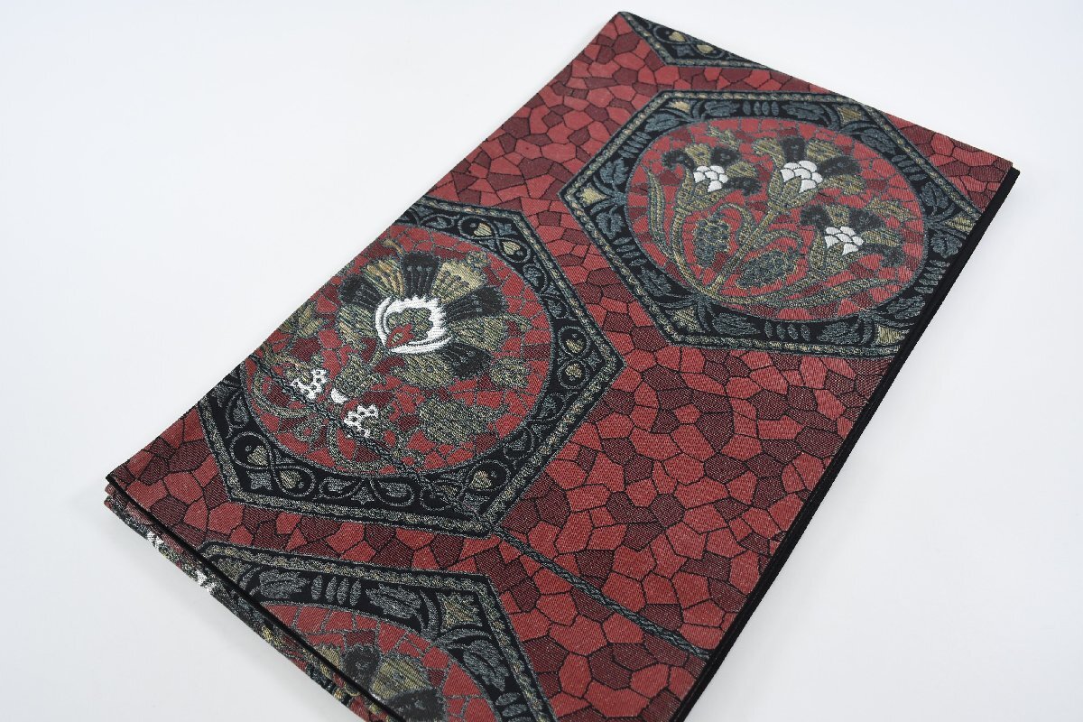 Yahoo!オークション - 袋名古屋帯 六通柄 亀甲 花 帯丈406cm 着物屋 ne...