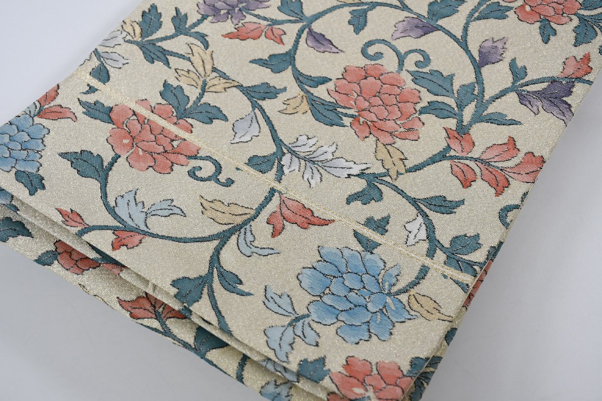 Yahoo!オークション - 袋名古屋帯 六通柄 唐花文様 帯丈358cm 着物屋 n...