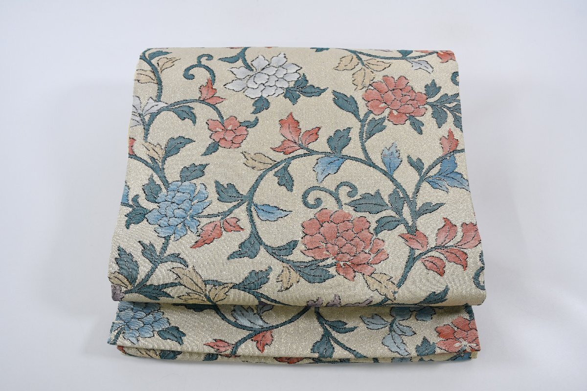 Yahoo!オークション - 袋名古屋帯 六通柄 唐花文様 帯丈358cm 着物屋 n...