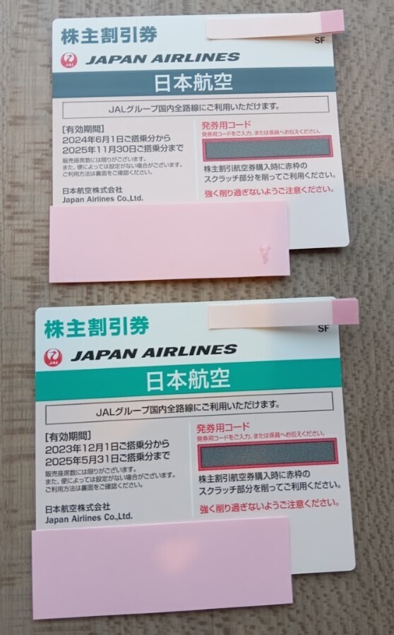Yahoo!オークション - JAL 株主優待券 2枚