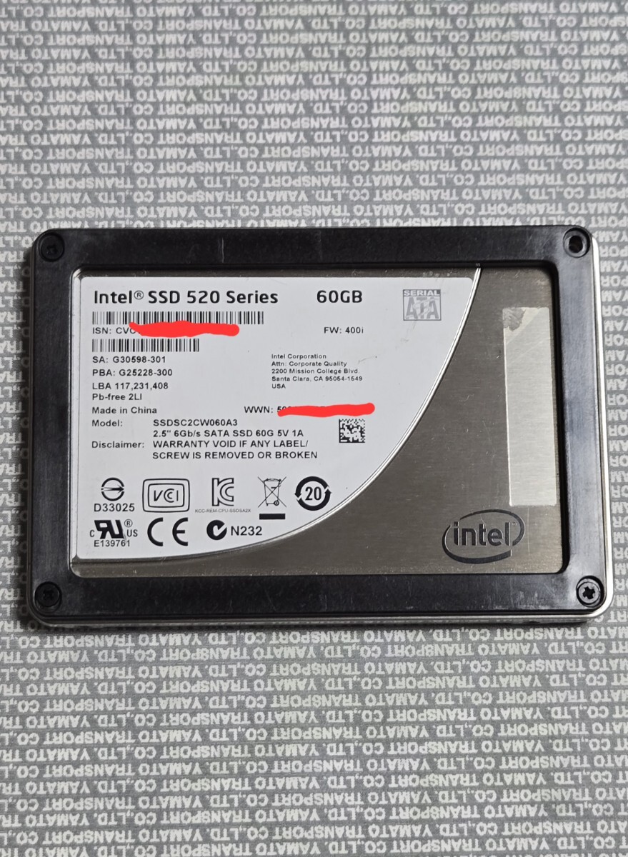Yahoo!オークション - intel SSD 520 Series SSDSC2CW060A3 60GB SATA ...