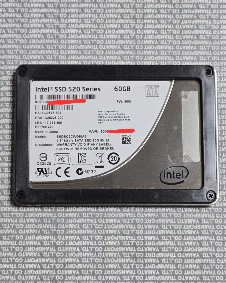 Yahoo!オークション - intel SSD 520 Series SSDSC2CW060A3 60GB SATA ...