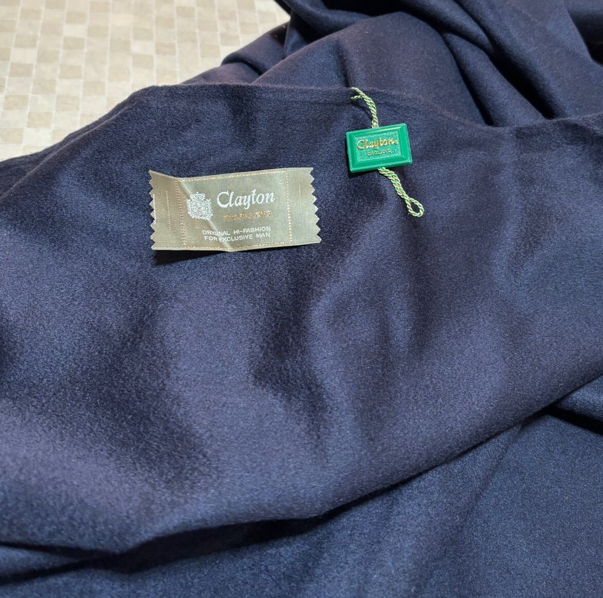 Yahoo!オークション - 英国製ビンテージ服地 クレイトン 紺のベロアカ...