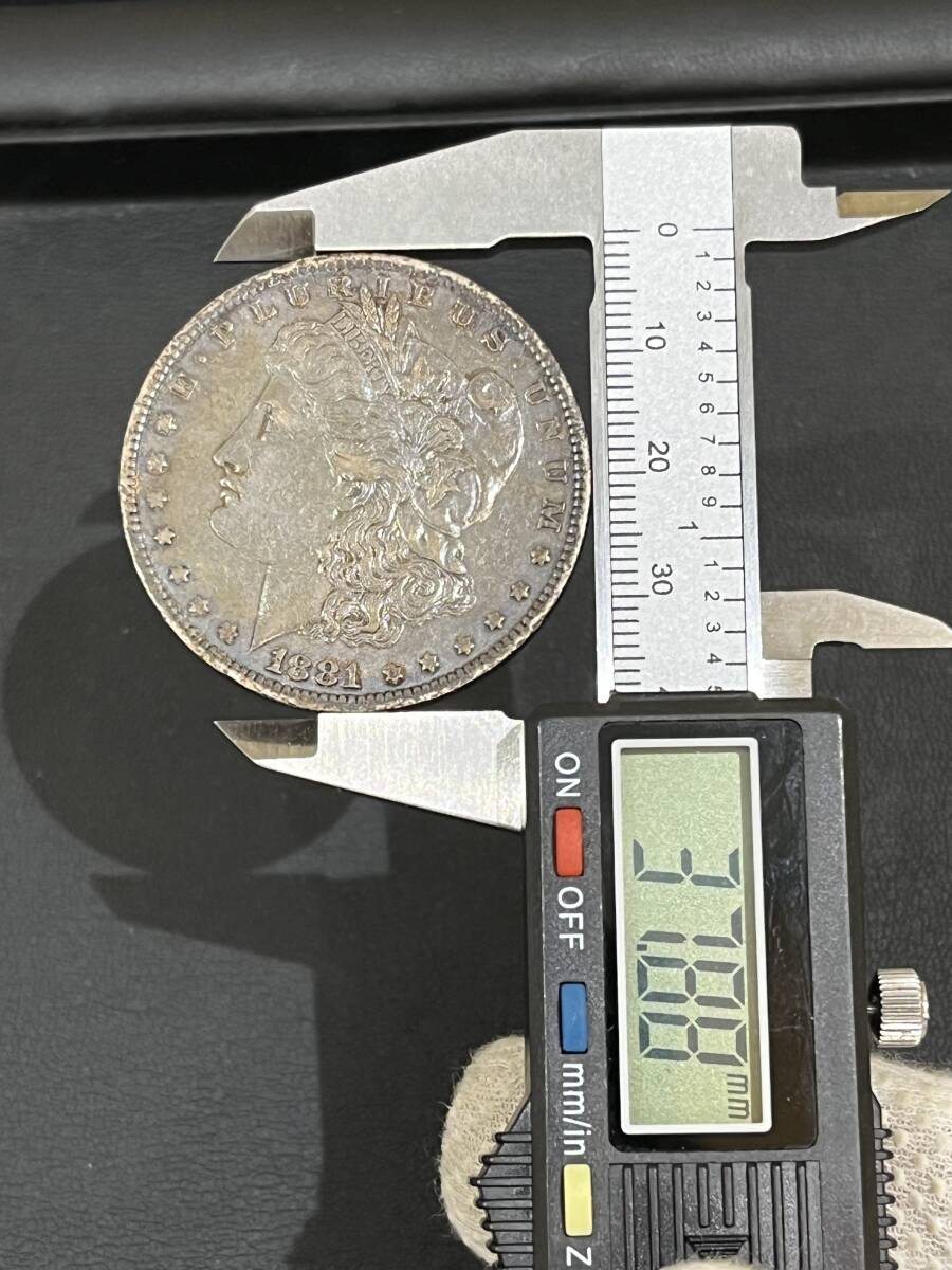 Yahoo!オークション - 【4110】銀貨 1ドル モルガンダラー 1881 直径37...