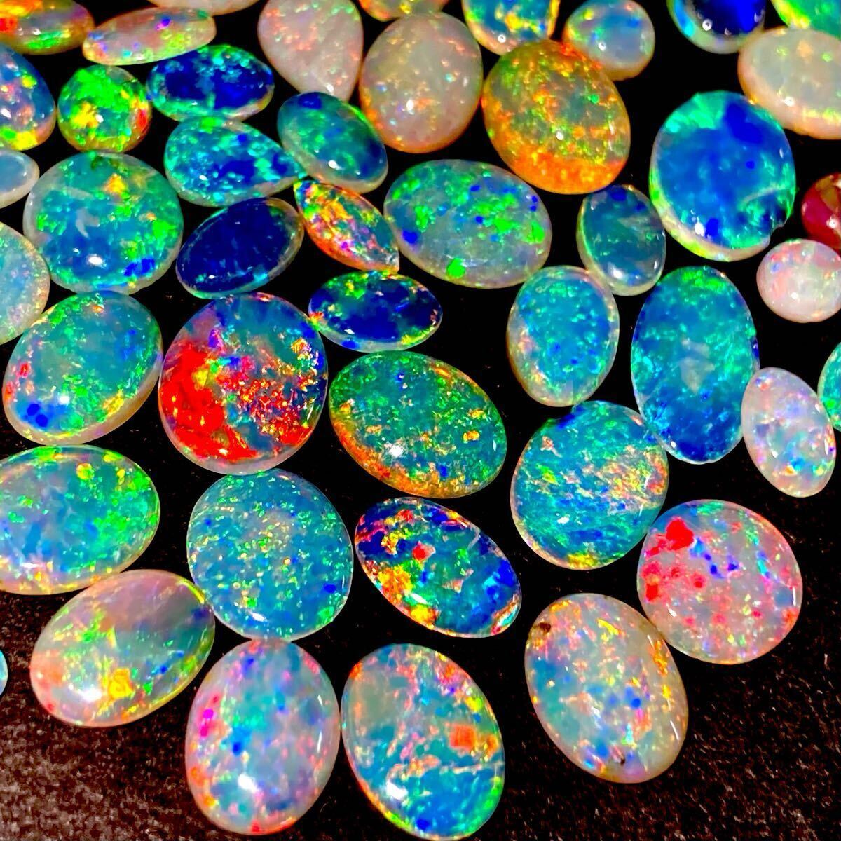 Yahoo!オークション - 小粒 遊色効果抜群 [天然オパールおまとめ51.5c...