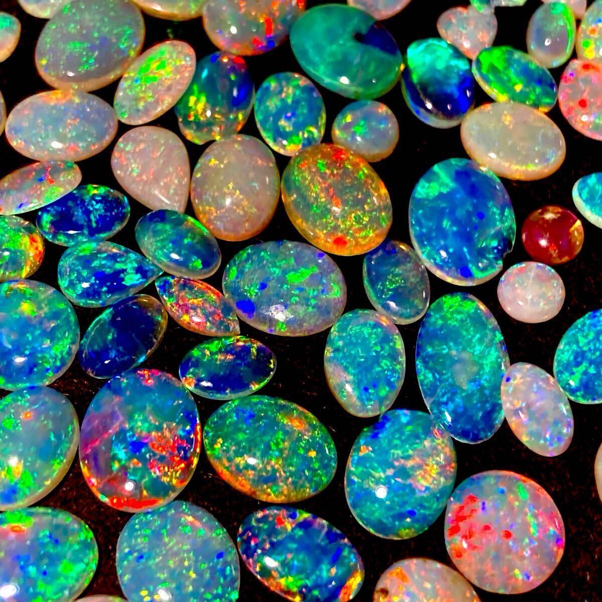 Yahoo!オークション - 小粒 遊色効果抜群 [天然オパールおまとめ51.5c...