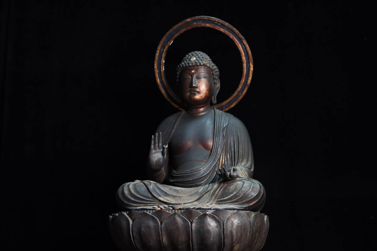 雅 室町時代 仏教美術 木彫仏像 玉眼 阿弥陀如来座像 水晶 光背 高さ52cm/2493g 置物 仏像 /HK.24.11 C54 OSS(仏像)｜売買されたオークション情報、yahooの ...