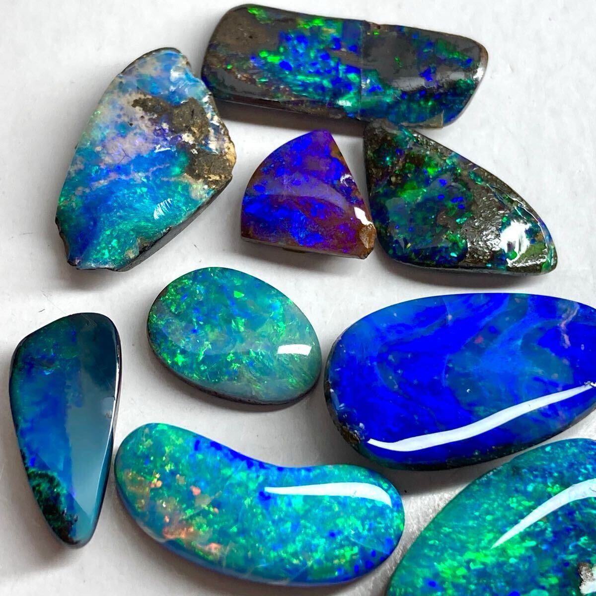 Yahoo!オークション - 遊色効果 天然ボルダーオパールおまとめ n 51.5c...