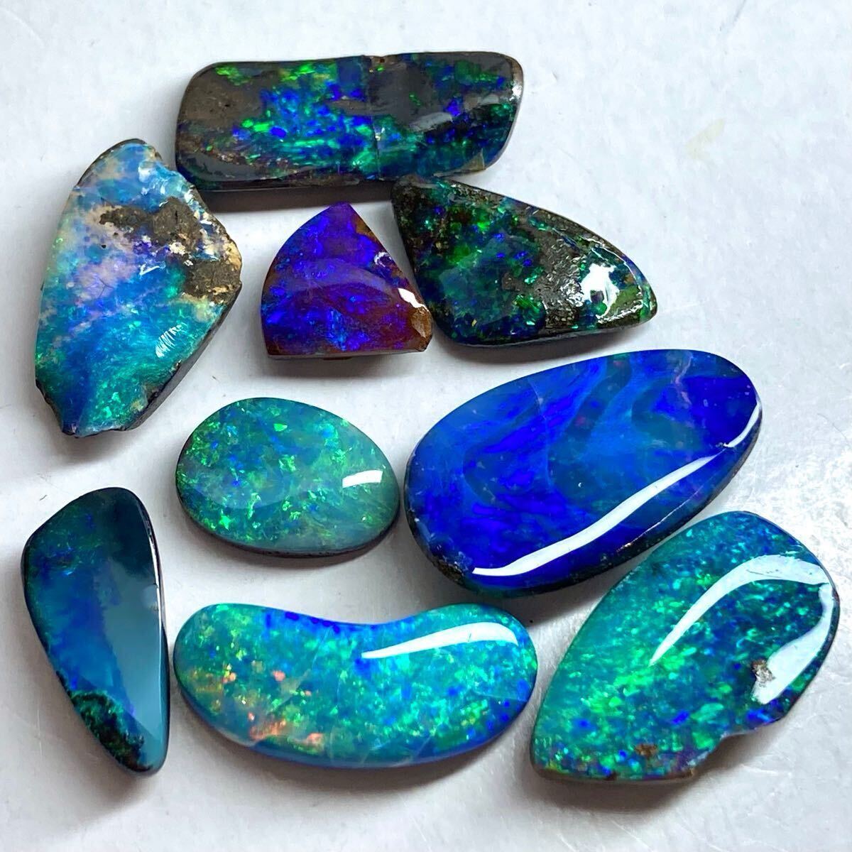 Yahoo!オークション - 遊色効果 天然ボルダーオパールおまとめ n 51.5c...