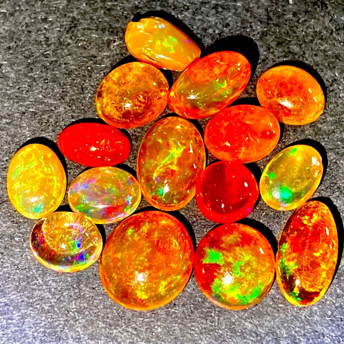 Yahoo!オークション - 遊色効果 天然ファイアオパールおまとめ30.5ct n...