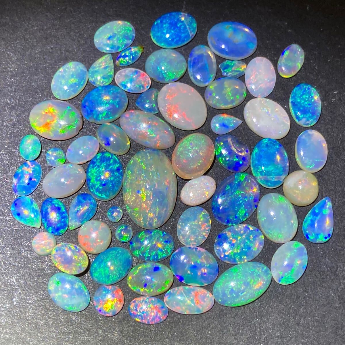 Yahoo!オークション - 1円〜 小粒 遊色効果 天然オパールおまとめ25.5c...