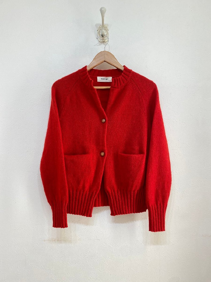 Yahoo!オークション - tumugu (F) カーディガン 赤 ツムグ tumugu レッ...