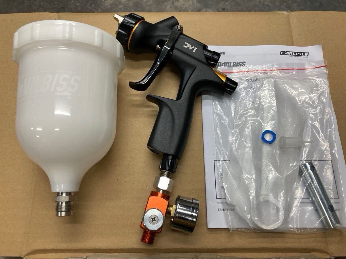 デビルビス スプレーガン DV1-ブラック DV1-C1+ クリアコート用 口径1.3mm DEVILBISS イワタkiwami walcom ワルコム 明治ファイナーコア(エアーガン ...