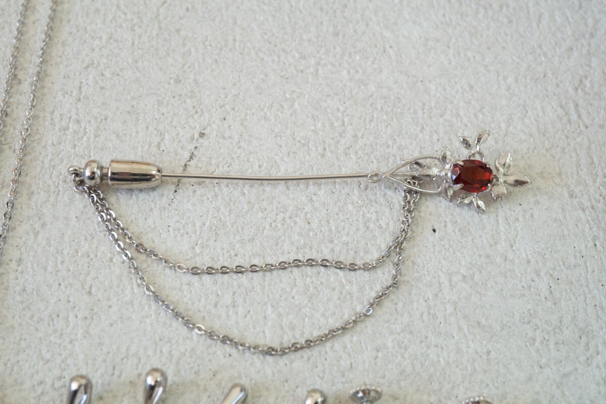 Yahoo!オークション - B969 ガーネット ペンダント ネックレス イヤリ...