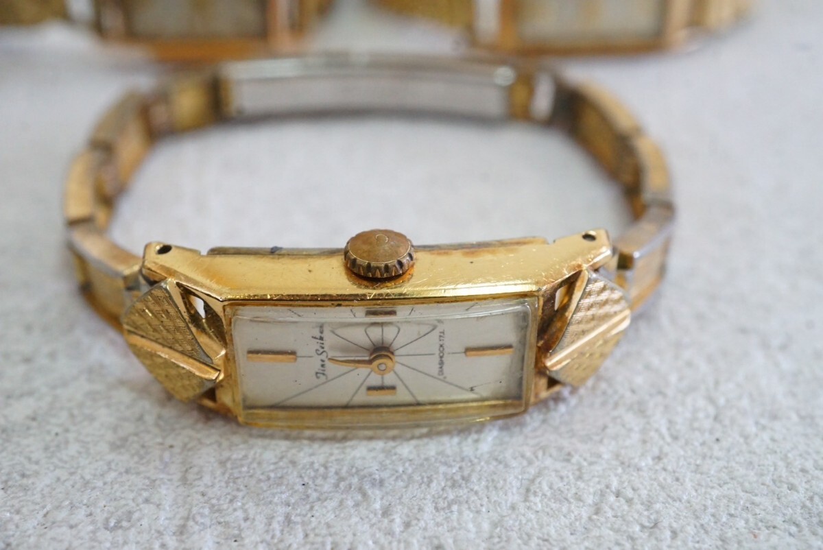 Yahoo!オークション - F466 手巻き SEIKO/セイコーなど ゴールドカラー...