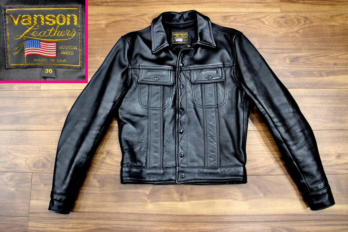 Yahoo!オークション - 美品 USA製 VANSON DJCV レザージャケット Lee 1...