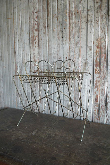 Yahoo!オークション - アンティーク メタル製 マガジンラック [az7-347...