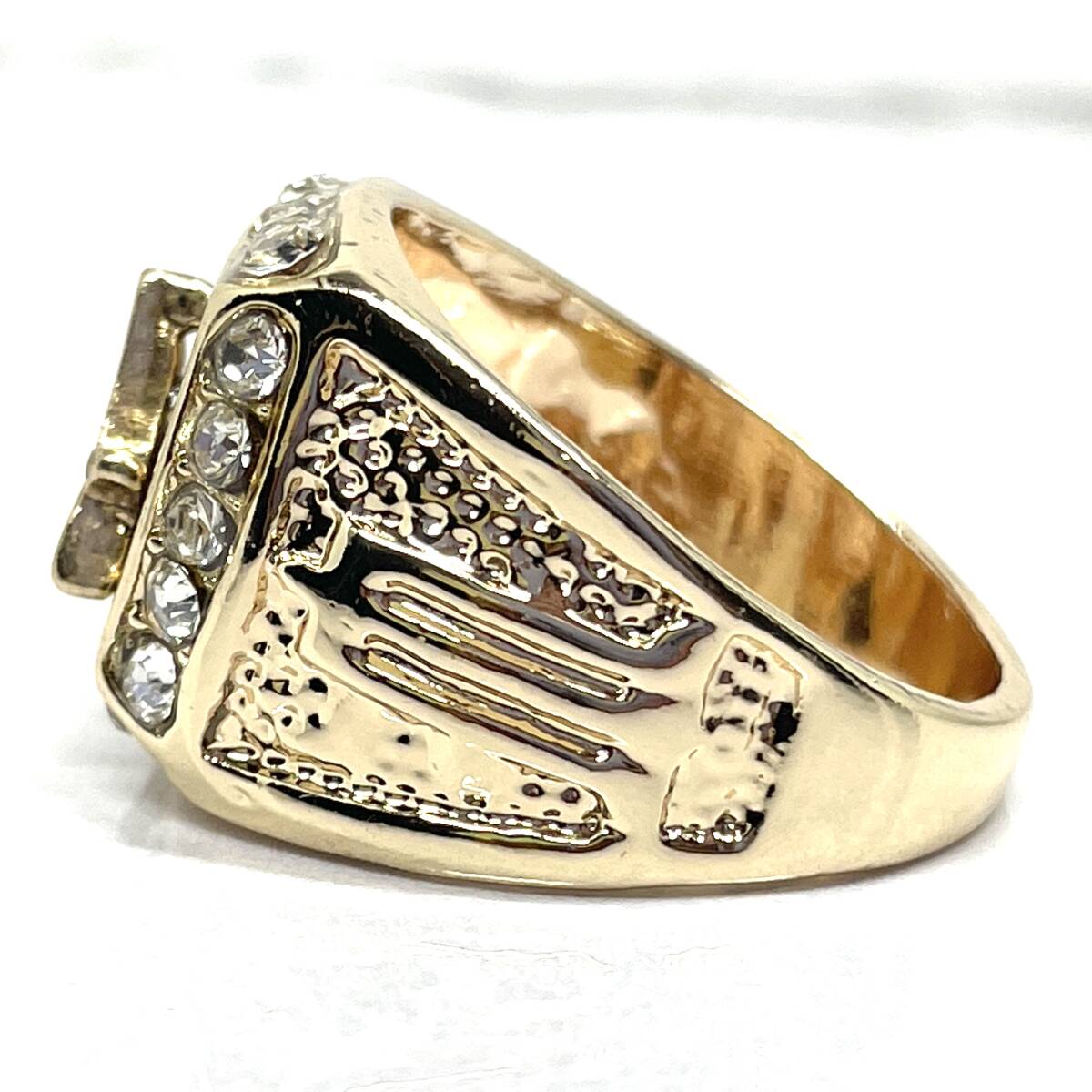 Yahoo!オークション - 指輪 リング ゴールド ジルコン フリーメイソン ...