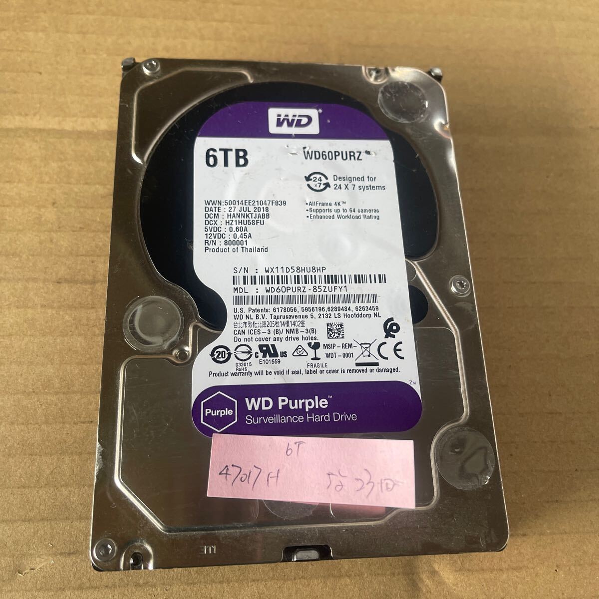Yahoo!オークション - 使用時間47017H/Western Digital SATA HDD 6TB P...