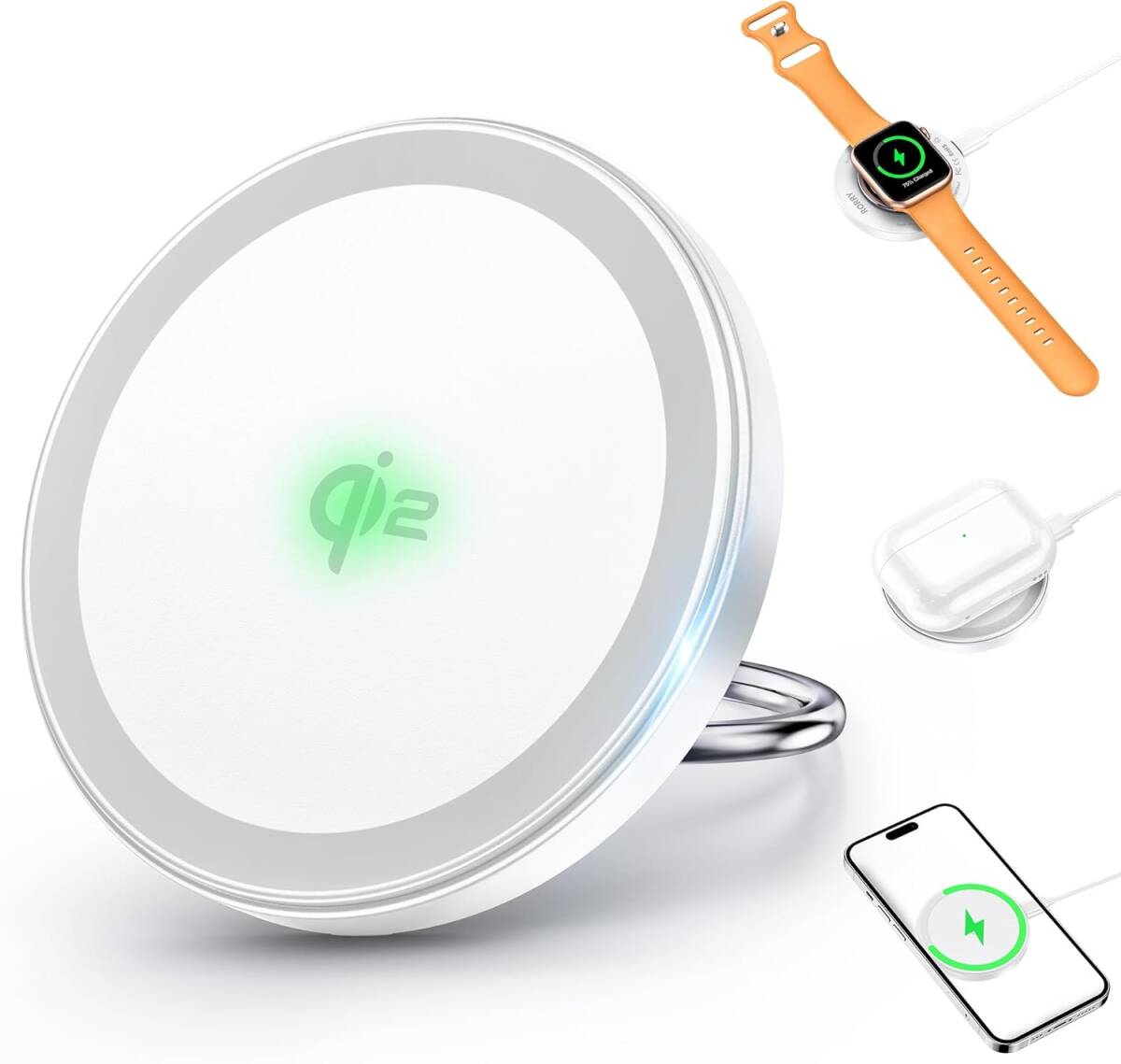 Yahoo!オークション - 送料無料 RORRY【Qi2公式認証 3IN1 ワイヤレス充...