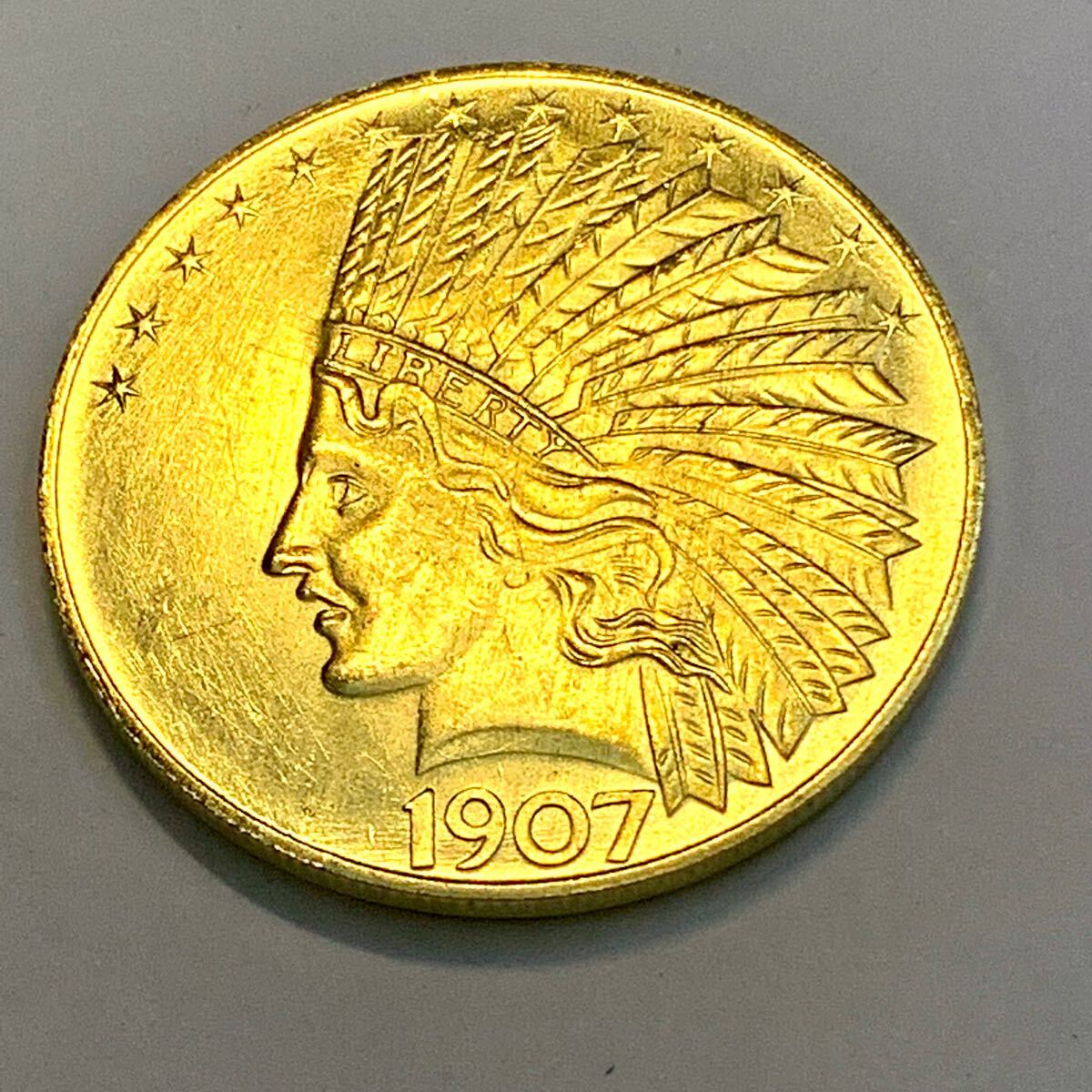 Yahoo!オークション - A360希少品 アメリカ 1907年 インデアン10ドル金...