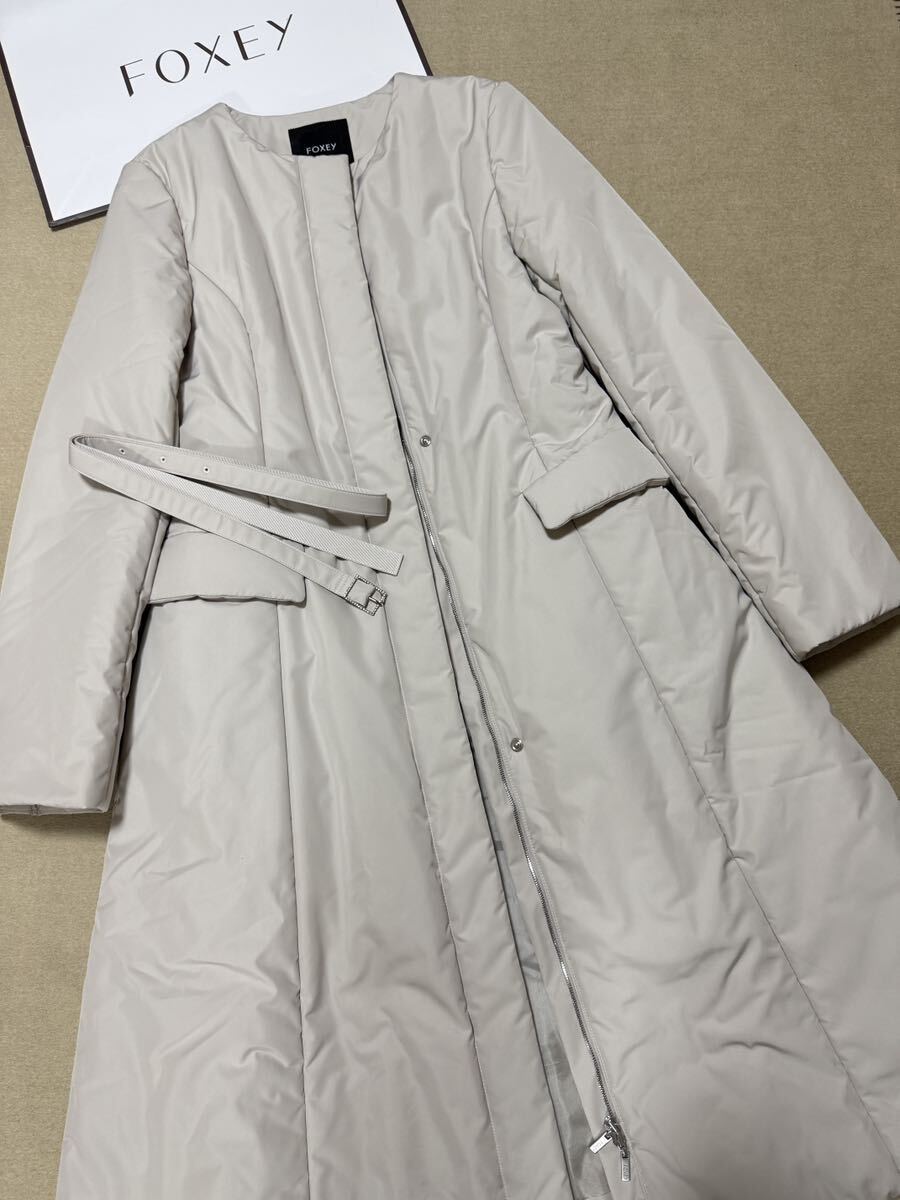 Yahoo!オークション - 16 FOXEY フォクシー ロング コート ビジュベル...